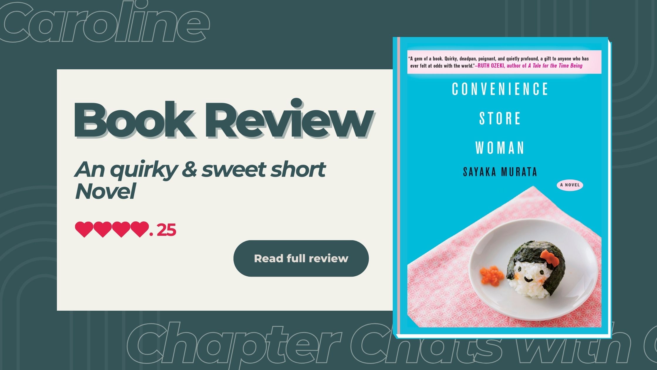 Book Review | Convenience Store Woman By Sayaka Murata. – Chapter Chats ...